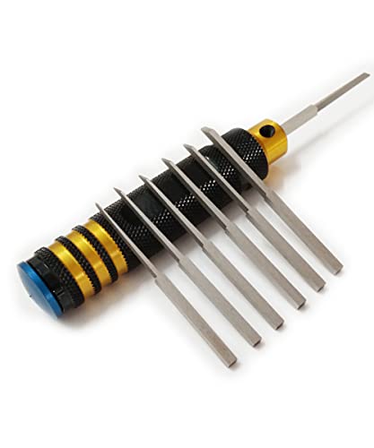 VICRAZZE Model Panel Line Scriber Resin Carved Scribe line Hobby Cutting Tool Model Chisel with 7 Blades 0.1/0.2/0.4/0.6/0.8/1.0/2.0mm for Carving Cutting