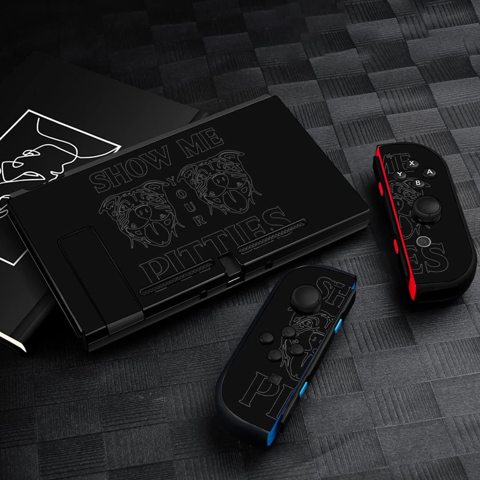 Show Me Your Pitties Full Set Stickers for Switch Customized PVC Removable Adhesive Protective Skin for for Switch