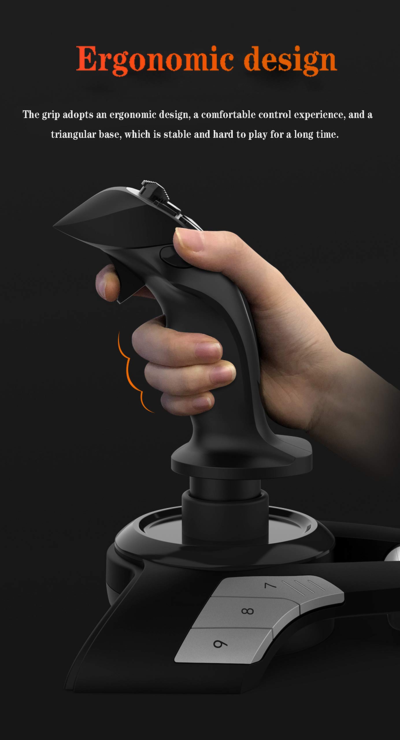 PXN-USB Flight simulation stick PC Flight Joystick Flight Joystick Controller, with Vibration Function Throttle Control, 12 Programmable Buttons, Compatible with Windows PC XP/VISTA/7/8