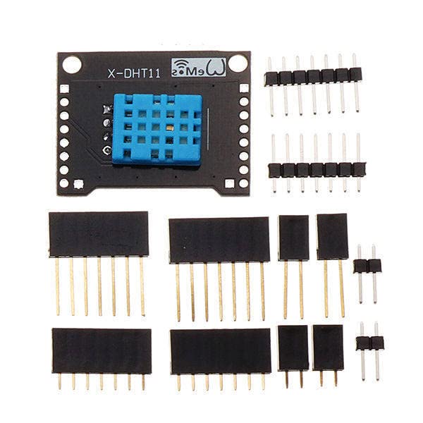 X-8266 ESP-WROOM-02 Board and X-Dual DHT11 DHT22 OLED 2812b Battery Button Module