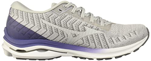 Mizuno womens Wave Rider 24 Waveknit Running Shoe, Lunar Rock-white, 7.5 US