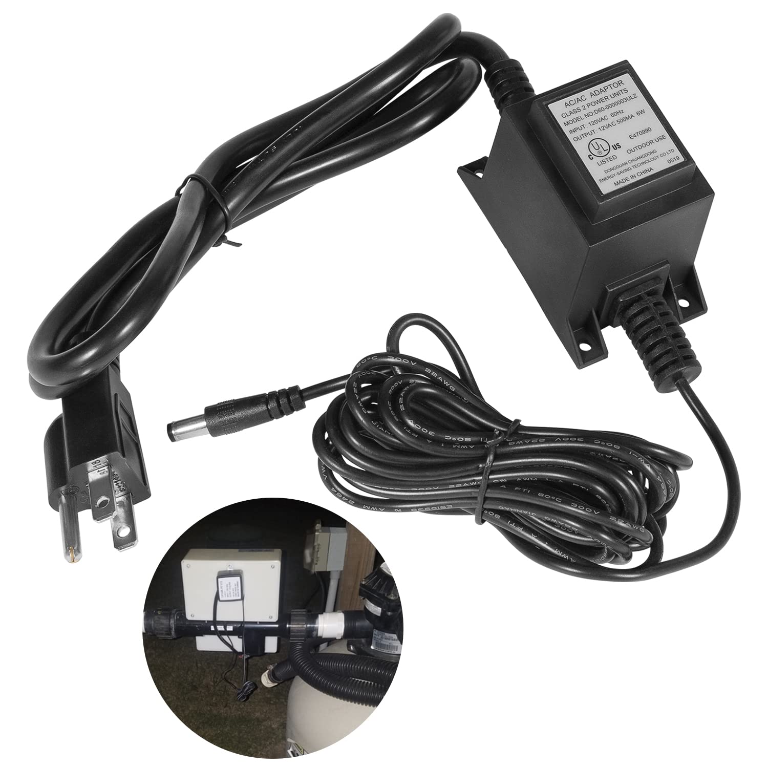 Sunluway 460304 Ionizer Transformer, Replacement Charger Power Adapter with Transformer (Only Compatible for Use with The Pool Ionizer Treatment System)