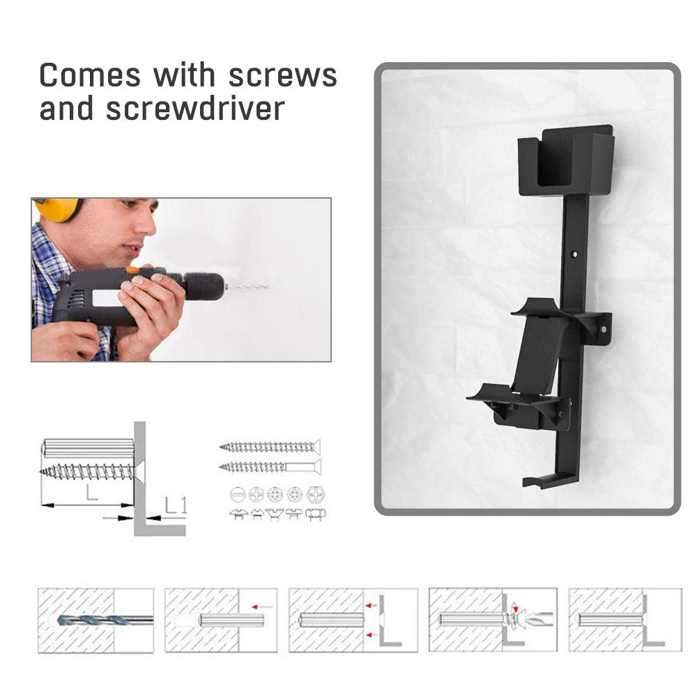 Manford Inc Stand Hook Organizer for Your Video Game Accessories,Universal Wall Mount Game Controller Stand Holder for Nintendo Switch/Switch lite/Xbox one/Playstation PS4/Playstation PS5(Black)