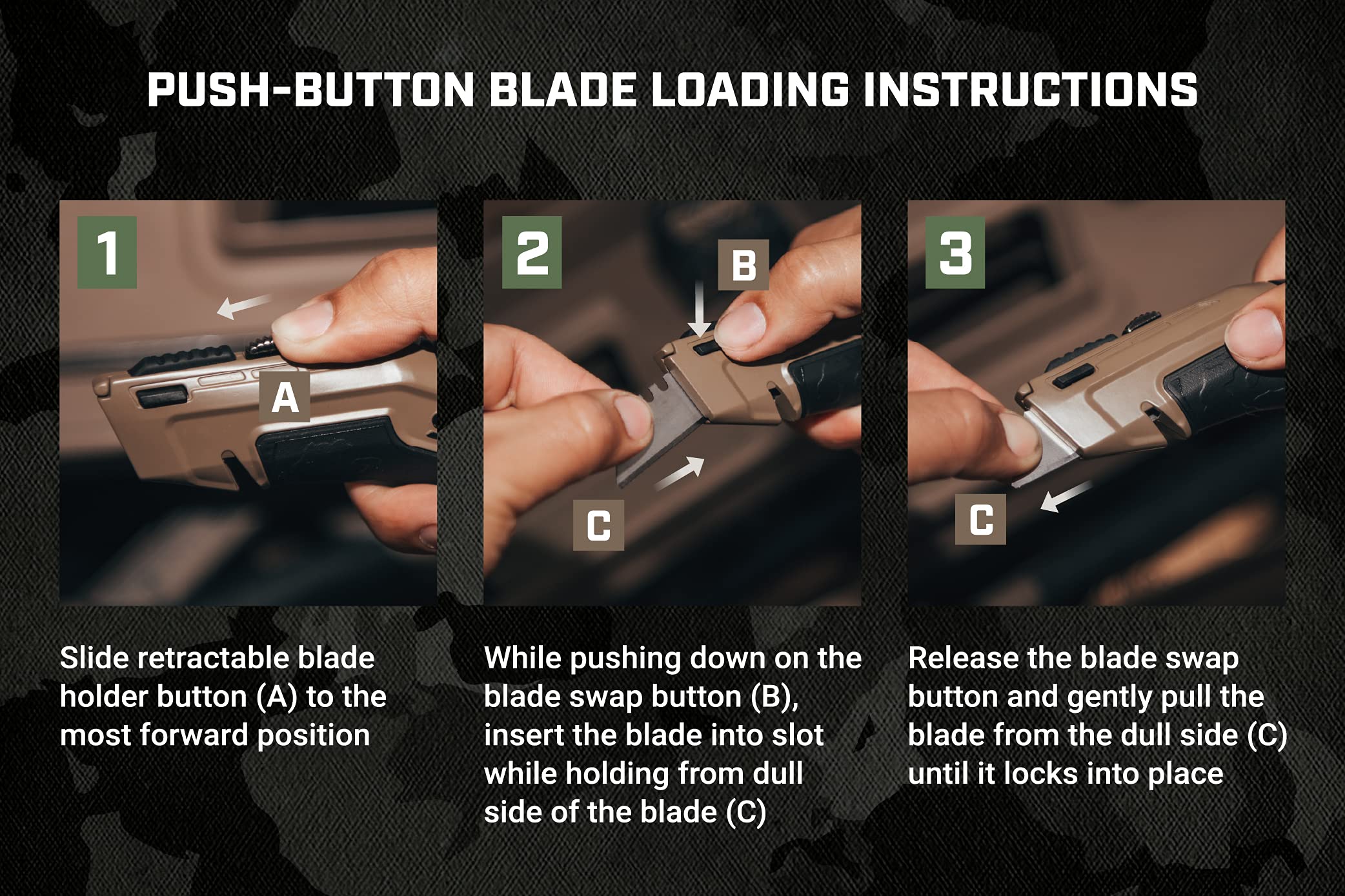 Spec Ops Tools Utility Knife with Retractable Blade, Includes 5 Extra Blades in Handle Storage