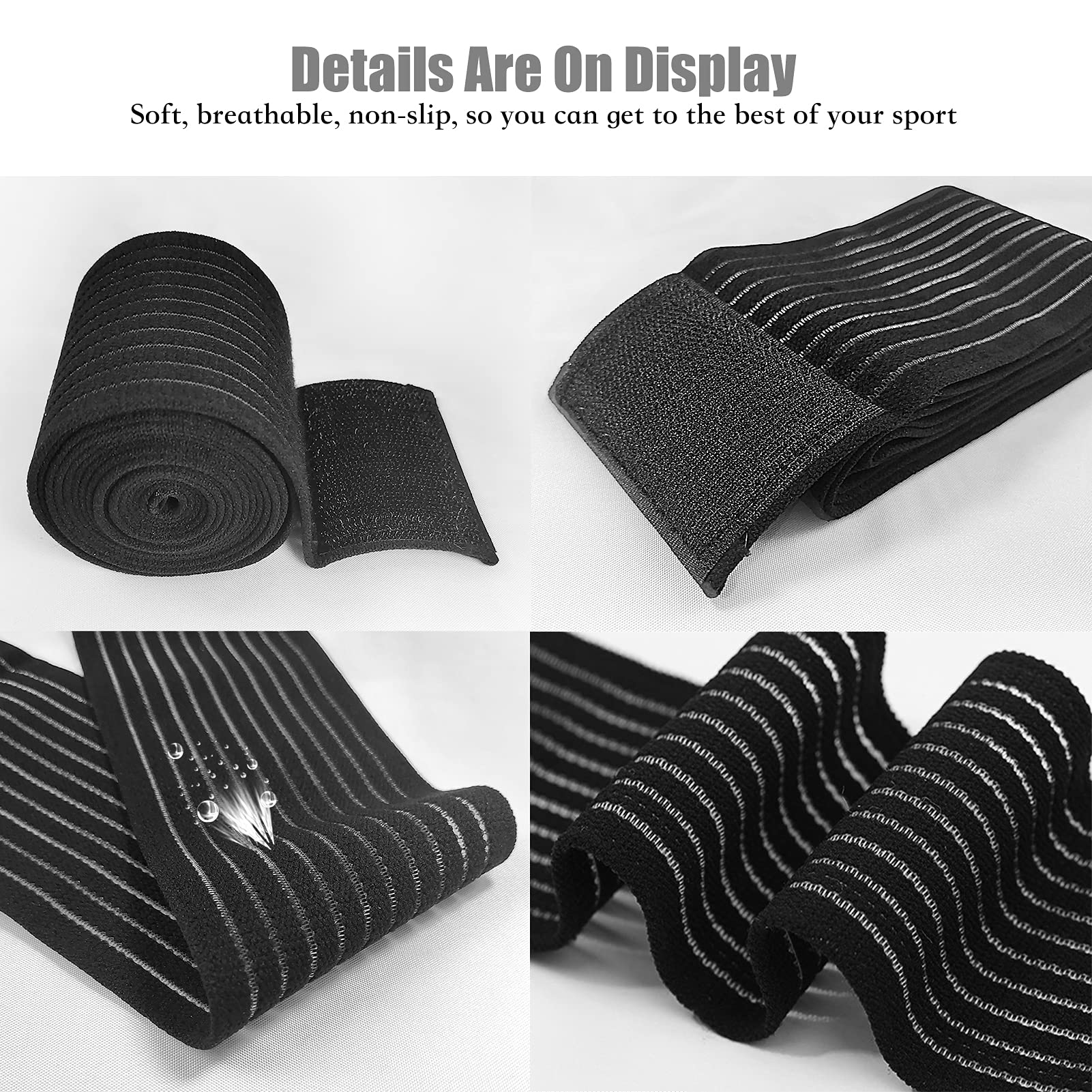 NUFR 2 Pieces Compression Bandages Wrap for Legs, Calf Guards Recovery, Reduce Discomfort Lower Leg, 70.9" length