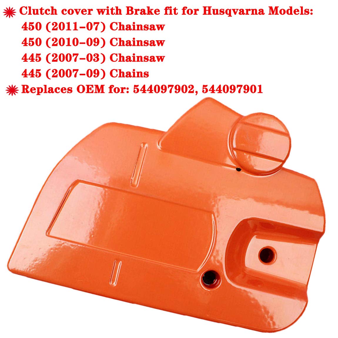 NAKAO Chainsaw Clutch Cover with Brake, for Husqvarna 445,450 Replaces OEM 544097902, 578097901