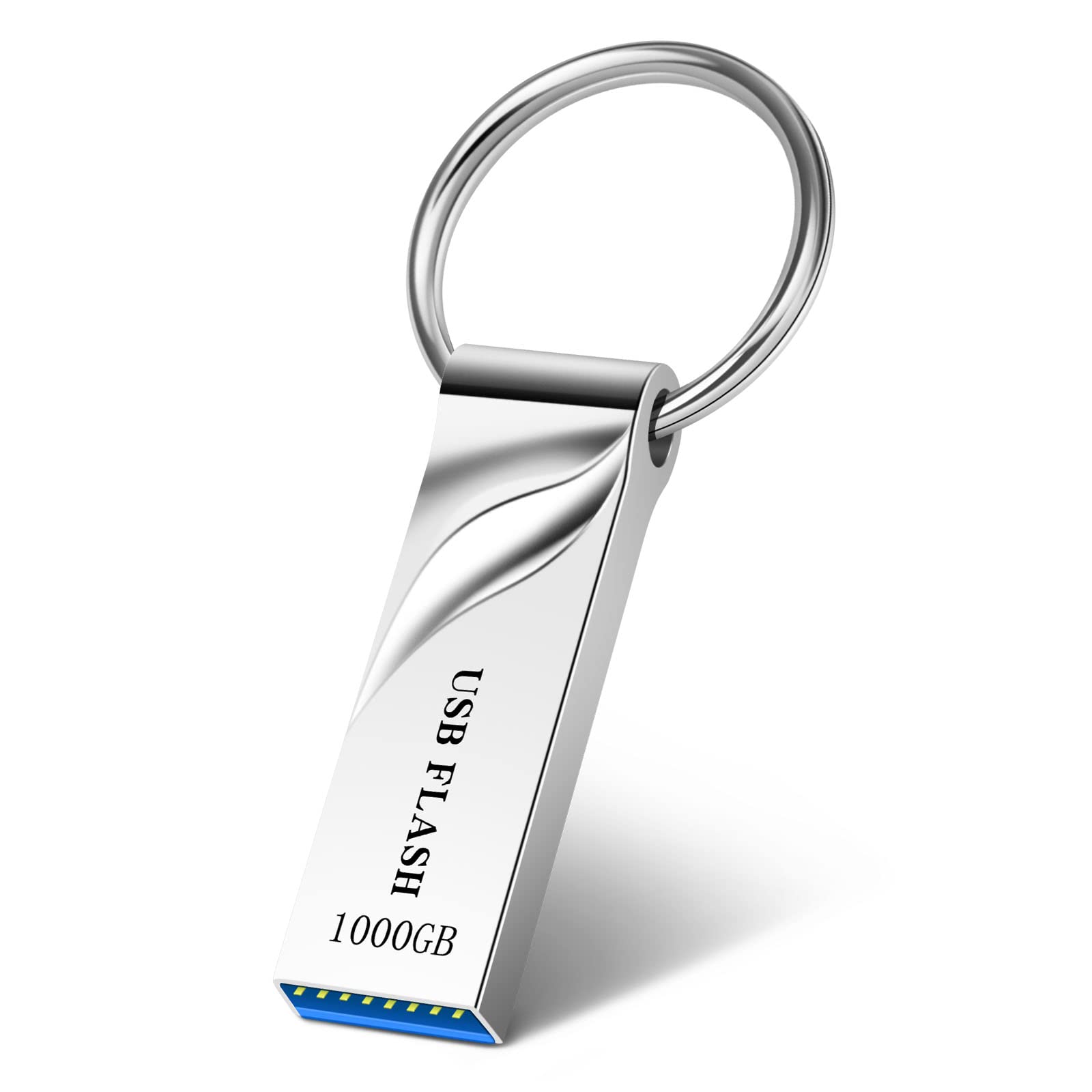 wedcook 1TB USB Flash Drive Waterproof Shockproof USB 3.0 Thumb Drive 1000GB High Speed USB Drive Metal Pen Drive Mini Memory Stick with Keychain for Data Storage and Backup