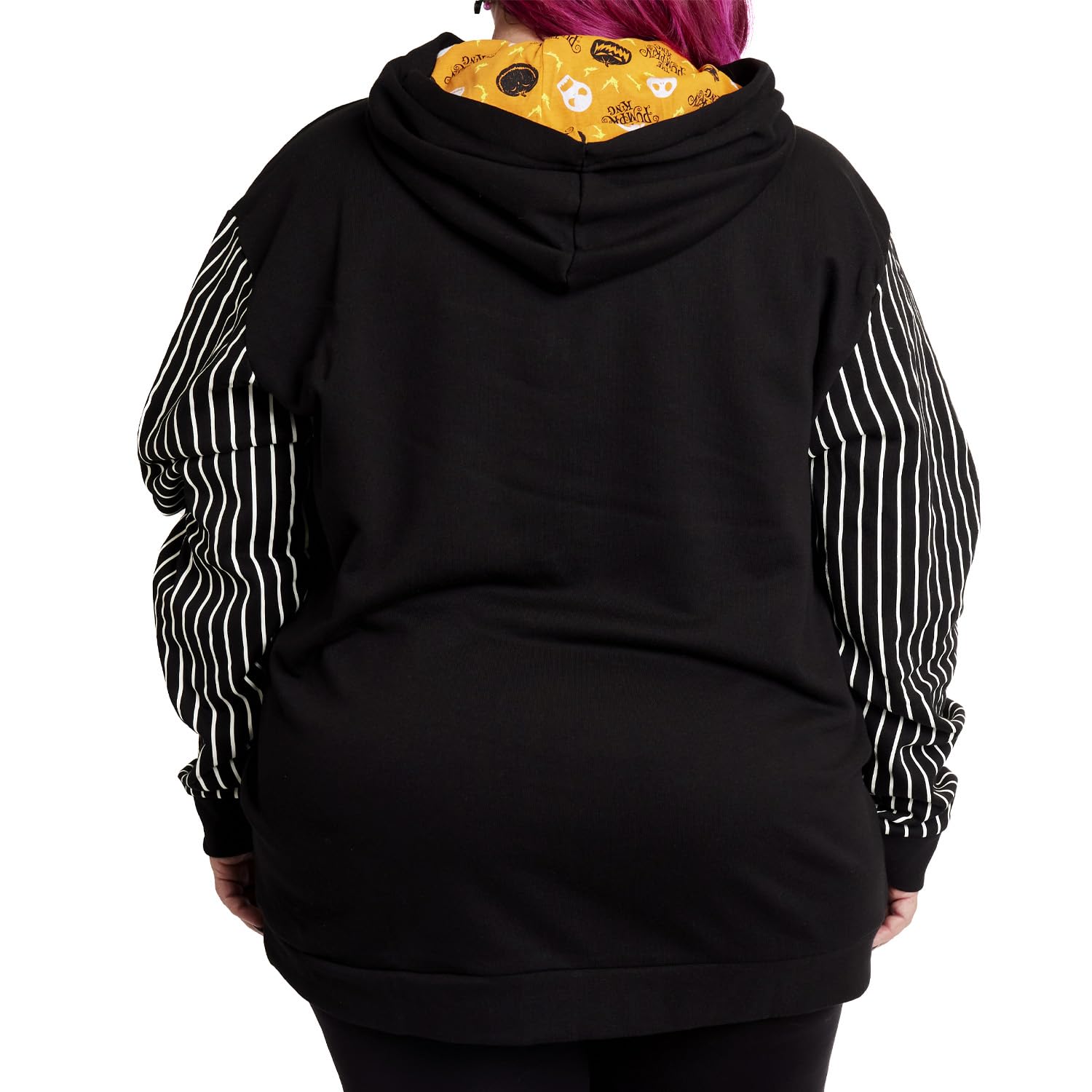 Loungefly Apparel Disney Nightmare Before Christmas Pumpkin King Hoodie, Small Black