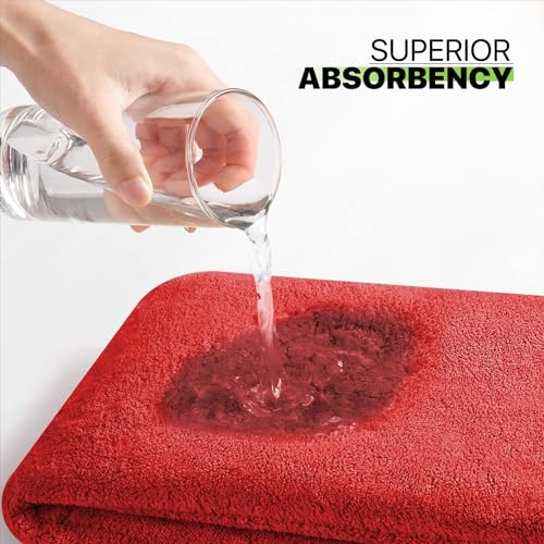 Magshion Extra Large Cotton Bath Sheet for Bathroom Adults Oversized Quick-Dry Bath Sheet Towels Set of 2,Red