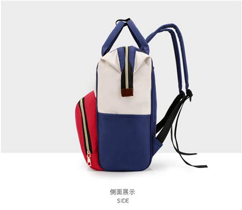 MLBCARE baby bag back pack large-capacity multi-functional fashionable shoulders diaper backpack mother's portable baby care bag Separate storage (Red white blue)