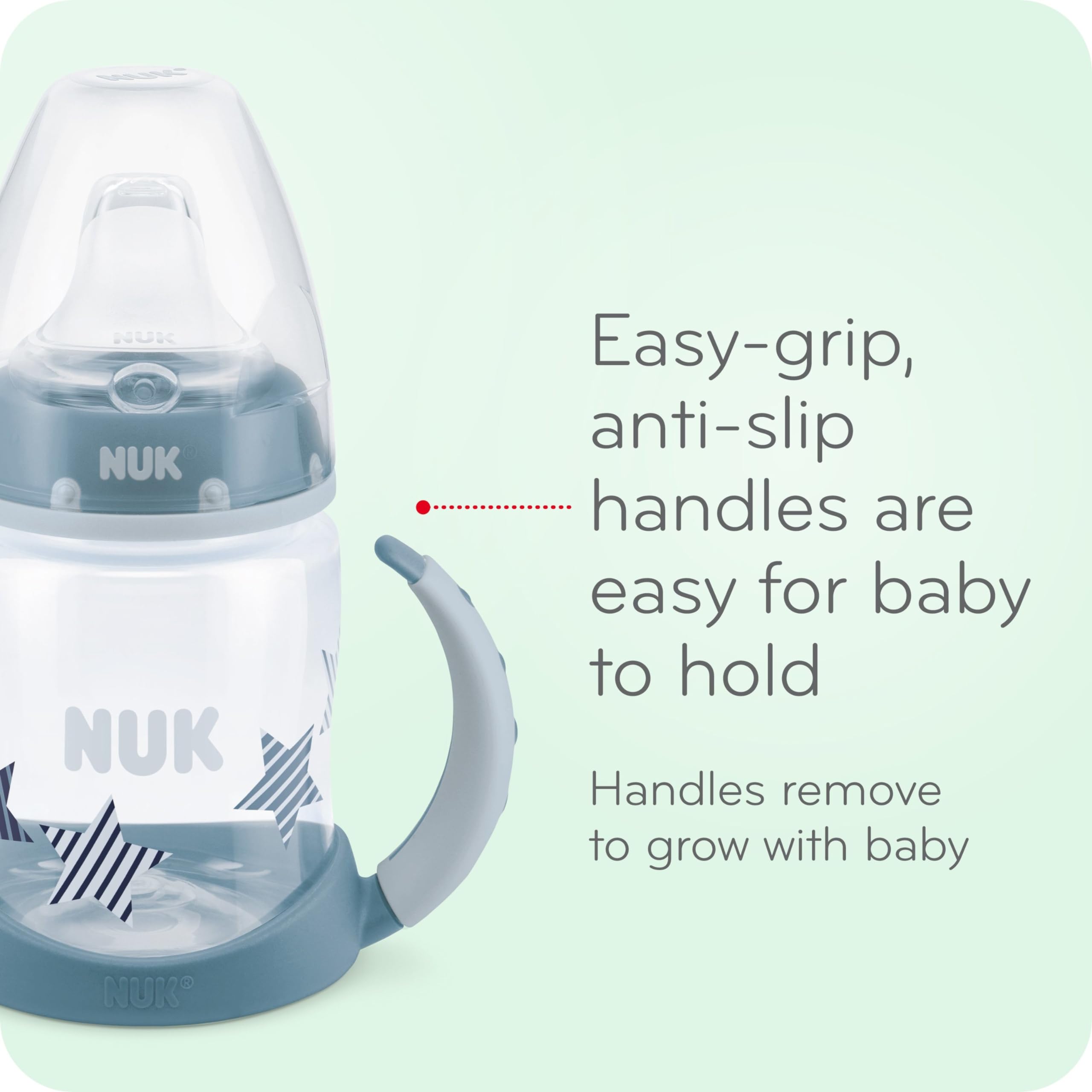 NUK Learner Cup, 10 oz, 2 Pack, 8+ Months – BPA Free, Spill Proof Sippy Cup