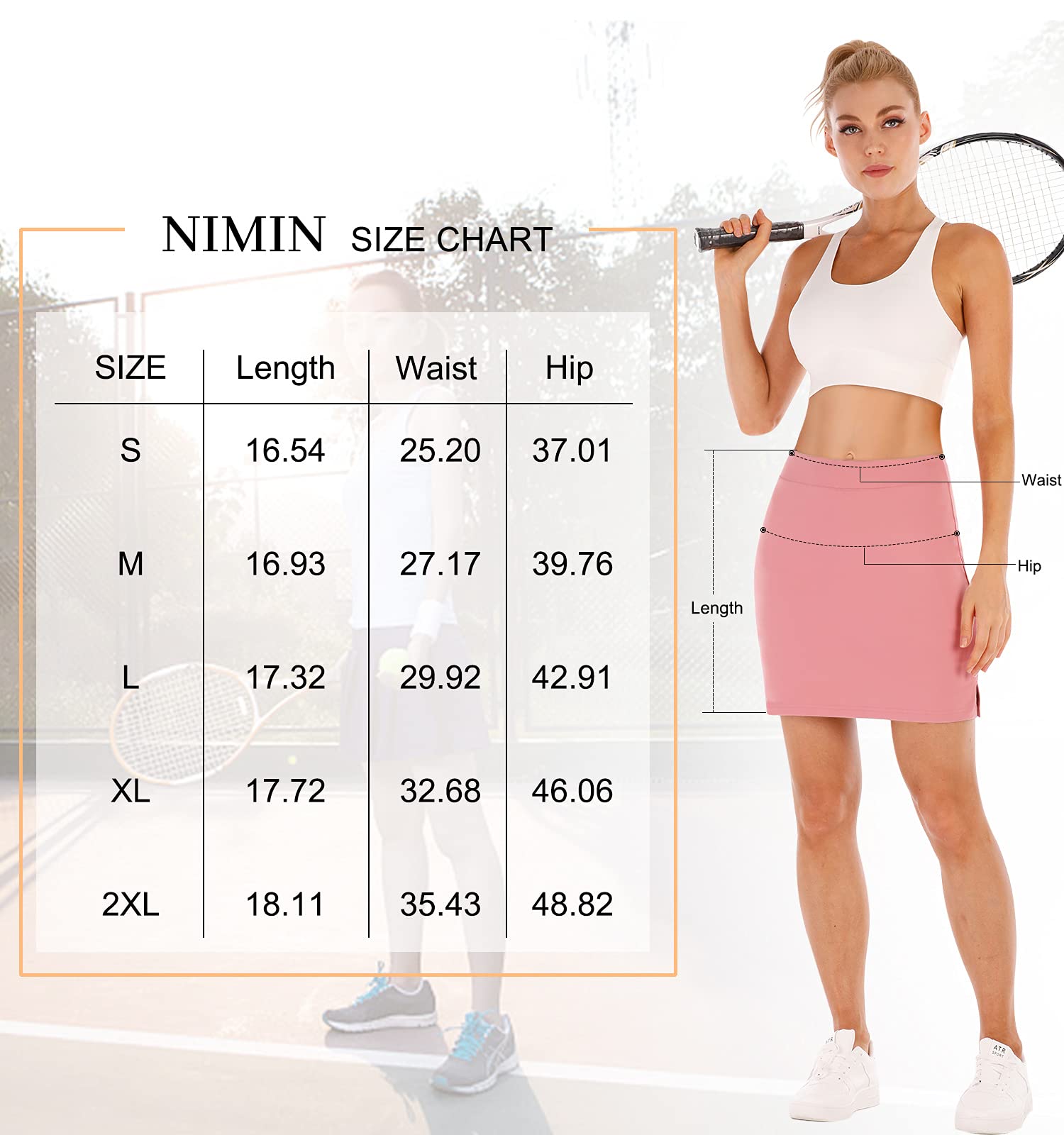 NIMIN Women's Active Athletic Skorts Exercise Skirt with Pocket for Tennis Golf Sport Workout Burgundy Large
