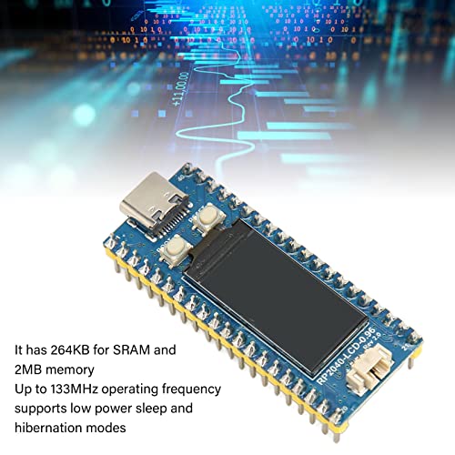 Yoidesu RP2040 LCD 0.96 M Development Board, USB C Port Dual Core Microcontroller Kit for RasPi Pico Modules, for C/C + +, for Python Development
