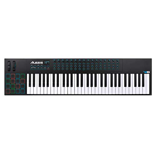MIDI Controller Bundle | 61 Key USB MIDI Keyboard Controller with 16 Beat Pads, Sustain Pedal and Pro Software Suite β AlesisVI61 + M-Audio SP-2