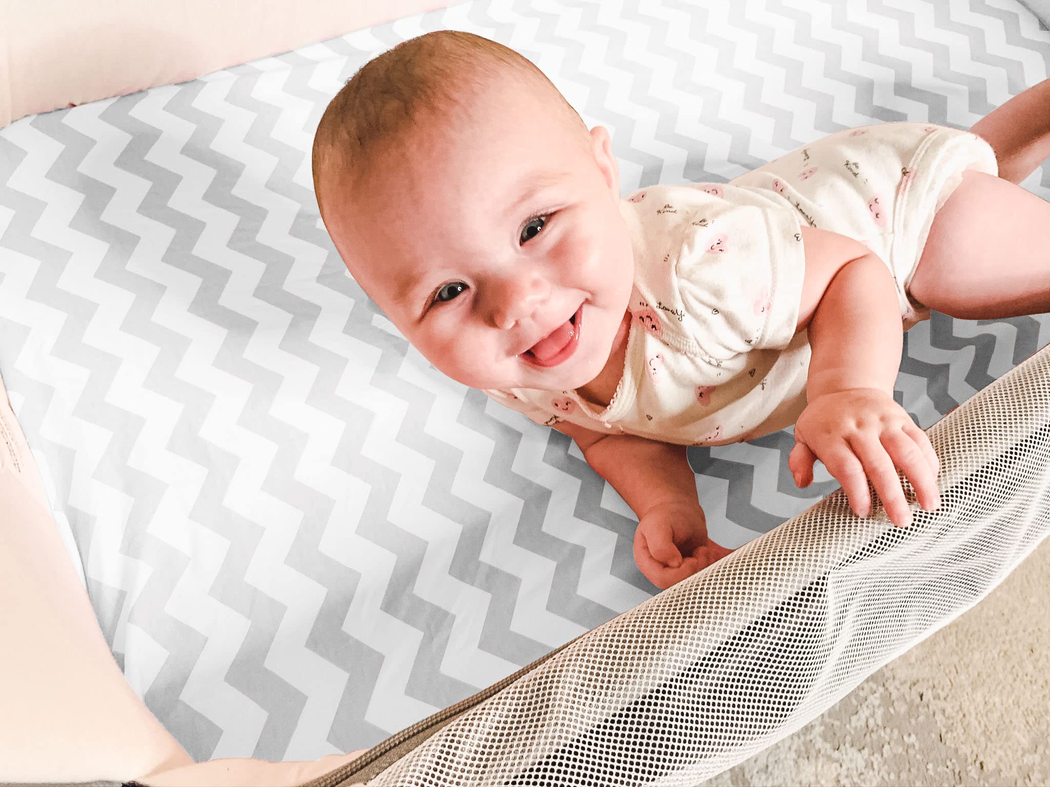 Pack n Play Sheets β Premium Pack and Play Sheets 4 Pack β 100% Super Soft Jersey Knit Cotton Playard Mattress Sheets β Portable Playpen Fitted Play Yard Mini Crib Sheet for Boy & Girl (24 x 38 x 5)