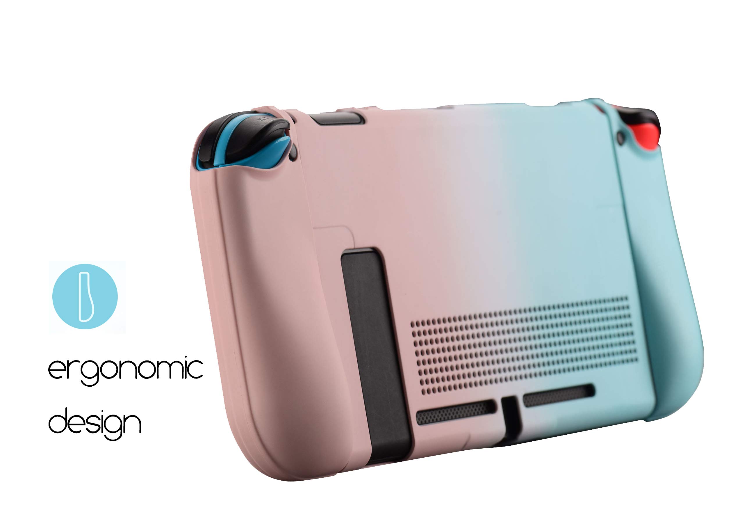 magictodoor Elegant Protective Dockable Case for Nintendo Switch - Handheld Grip Protector Cover - Include Thumb Grip Caps