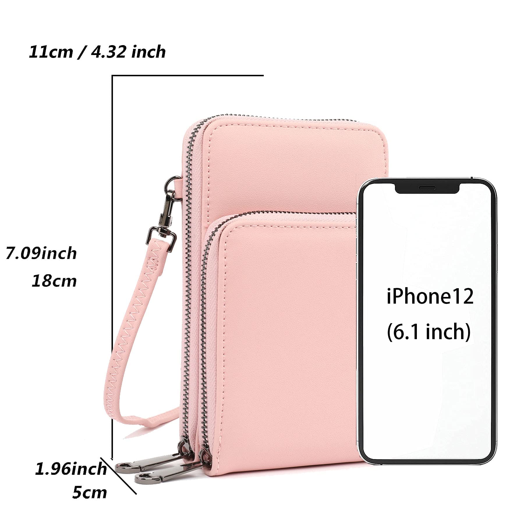 Small Crossbody Purse,Vagan Lether Cell Phone Purse for Women, Mini Messenger Shoulder Handbag Wallet with Credit Card Slots (Light Mint)