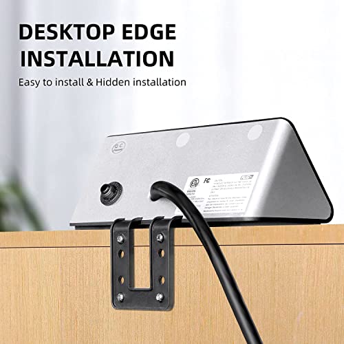 Two Desk Edge Mount Power Outlets with USB Charge Ports (Set of 2) Black