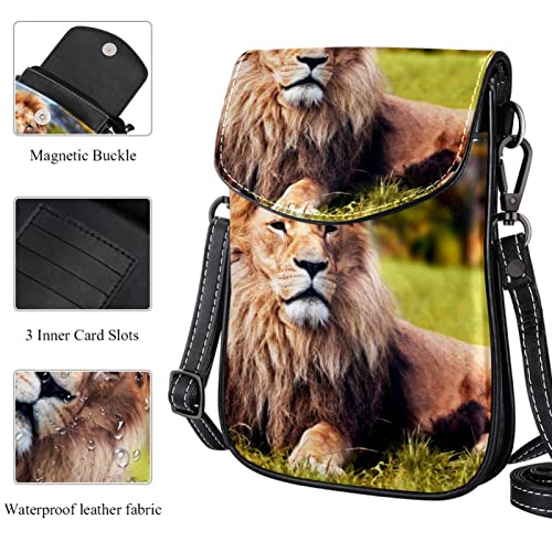 Small Crossbody Bag Lion Cell Phone Purse Wallet