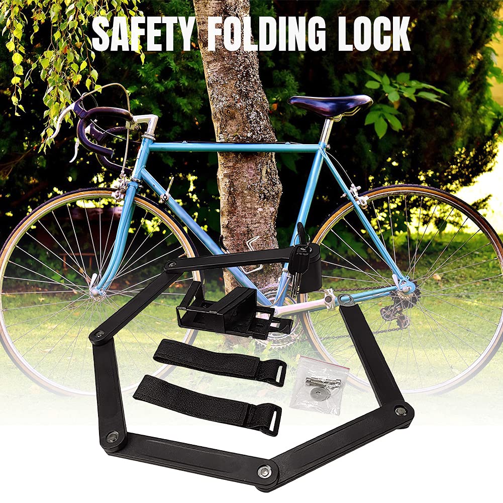 Portable Folding Bike Lock 6 Joints Anti Theft Combination Bicycle Lock with 3 Keys Heavy Duty Bike Lock Bike Accessory