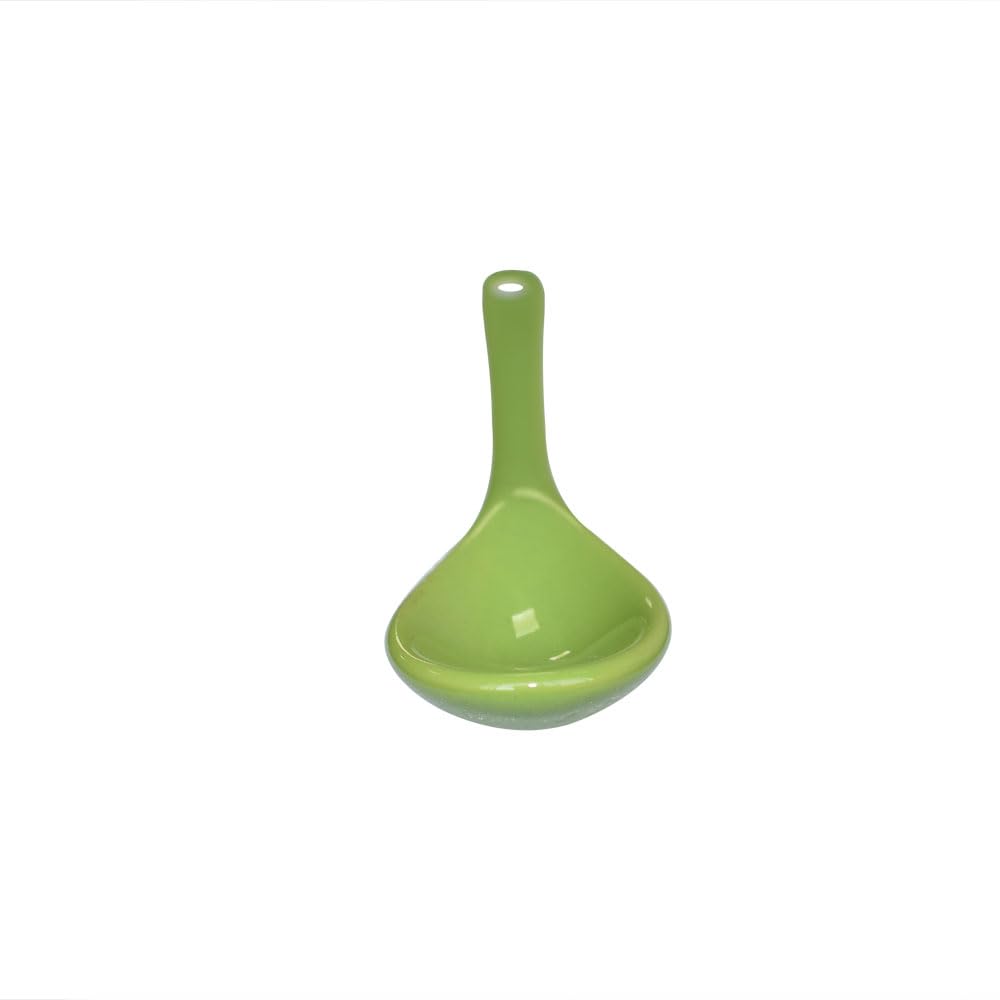 Xmomx 6 pcs Porcelain Egg Spoons Tea Spoon Ceramic Spoons 4.7 inch Coffee Dessert Yogurt Tea Milky Green