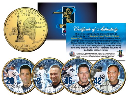 Yankees CORE Four Statehood NY Quarters 4-Coin Set Jeter Mariano Posada PETTITTE