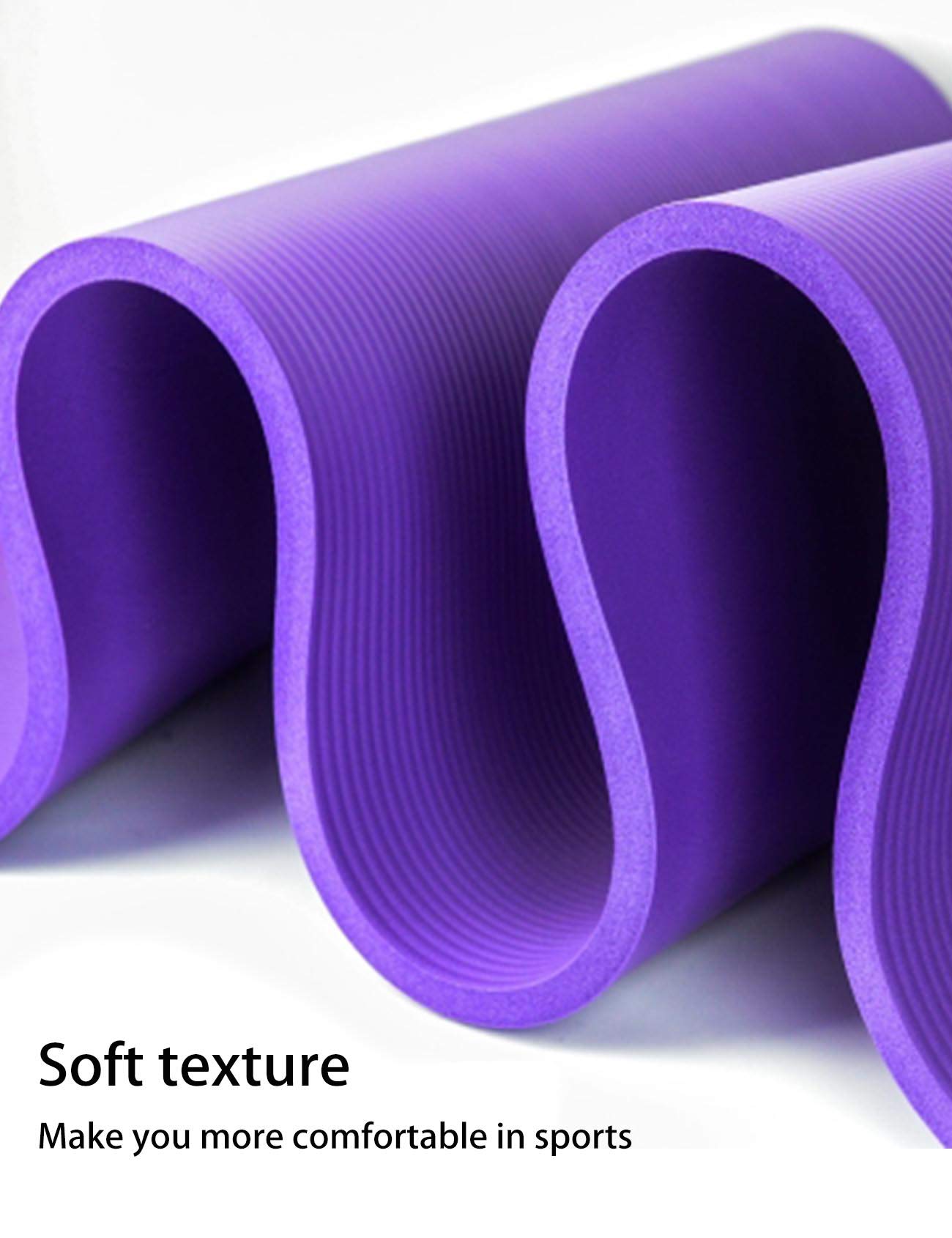 newrong fitness equipment with shoulder strap carrying bag extra thick Anti-Tear Exercise training mat pilates mat yoga mat black 183 * 61 * 10cm