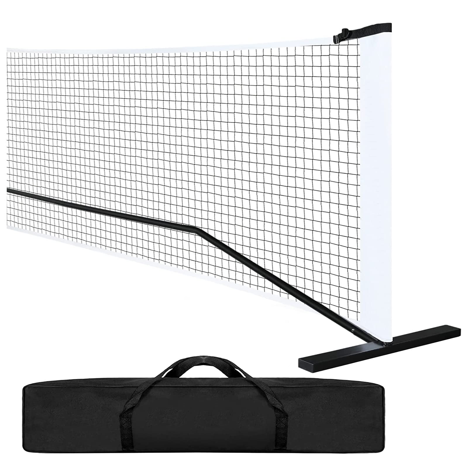 Portable Pickleball Net System, Pickleball Net for All Weather Conditions with Steady Metal Frame and Strong PE Net, Regulation Size Net with Carrying Bag