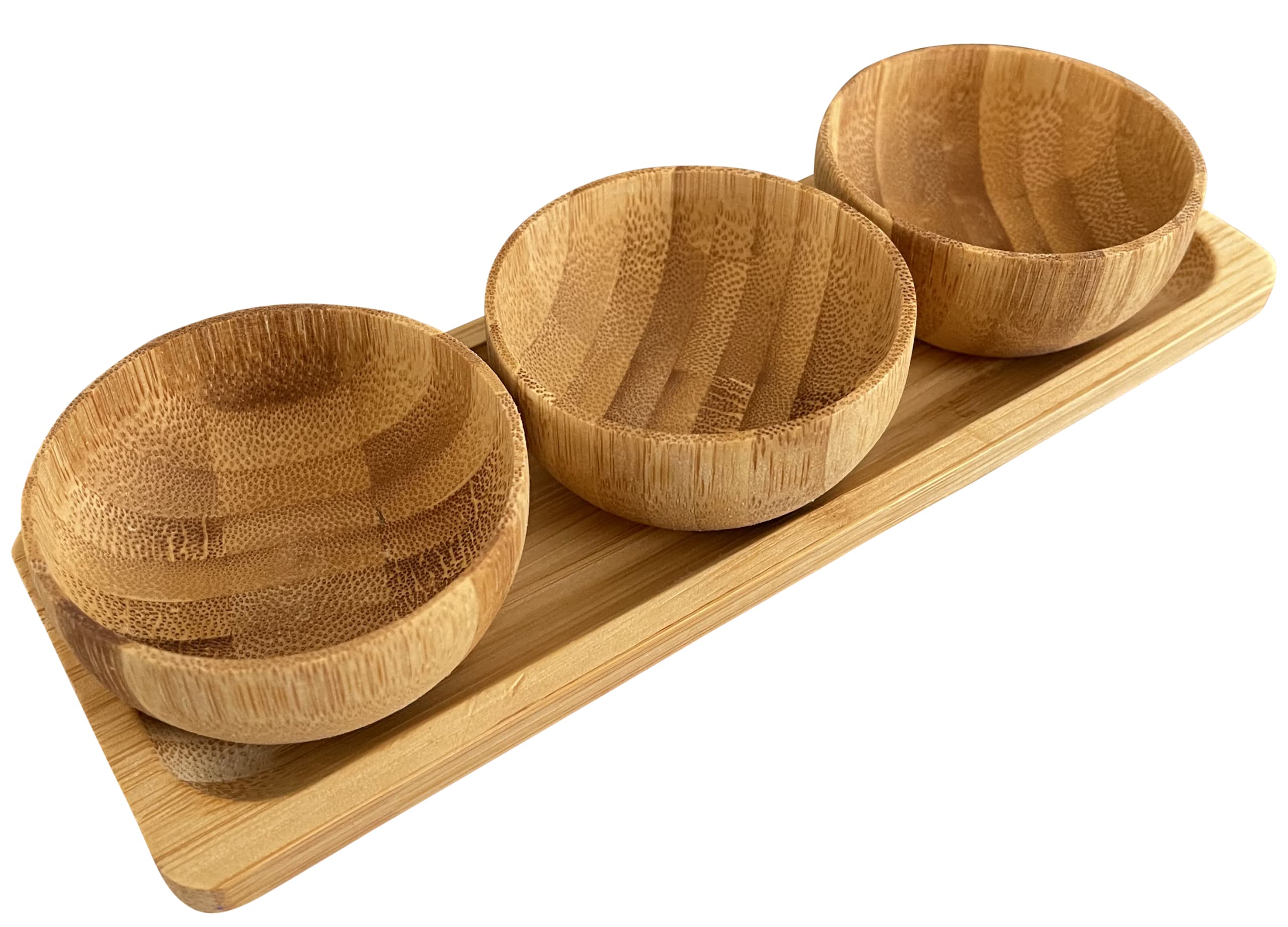 Nature's Kitchen Small Bamboo Pinch Bowls Dip Bowls Condiment Cups - Mini Wood Bowls for Salt Cellar, Spices, Dipping Sauce, Soy Sauce Dish, Nuts, Candy, Appetizers