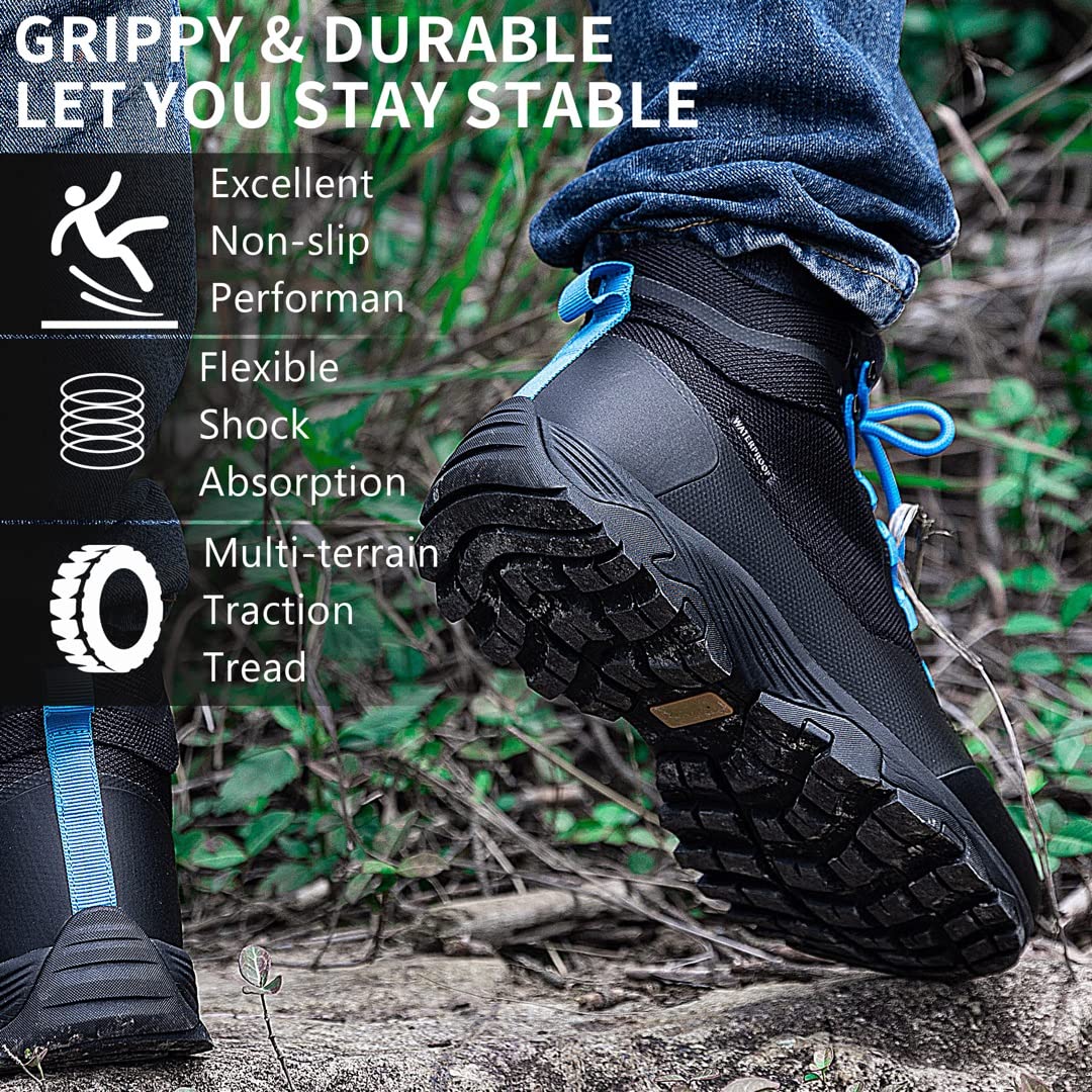 SHULOOK Men's Hiking Boots Waterproof Lightweight Breathable Anti-Slip Outdoor Comfortable Hiker Boot