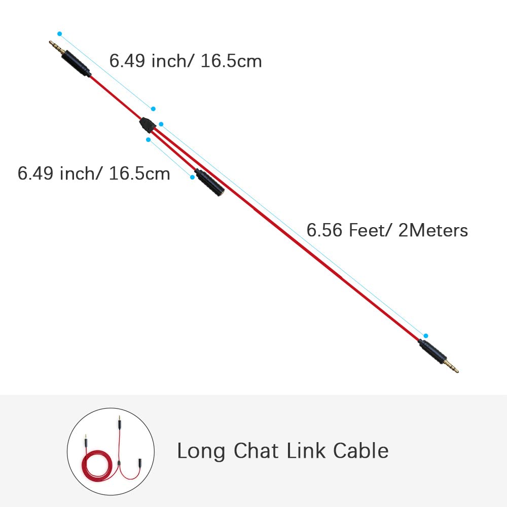 QJYTH Chat Link Cable Compatible with Elgato HD60,HD60S,HD60Pro, Party Chat Link Audio Adapter Cable Fit for PS4, PS5, Xbox One Chat Wire 2.0 M (Red)