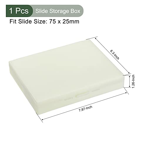 YOKIVE Slide Storage Box, Plastic Microscope Glass Holder | 100 Slots Fit 75 x 25mm Slides, Great for Laboratory, White