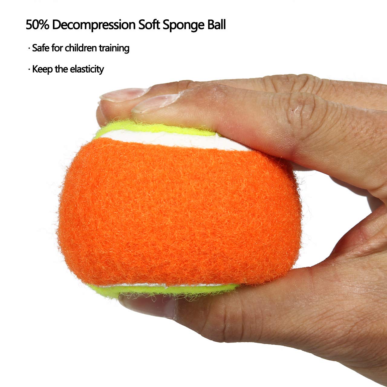 MAIBOLE Tennis Balls for Beginners Low Compression Stage Tennis Ball Youth Training Practice Use Playing Balls Orange 20-Pack Bag with Ball