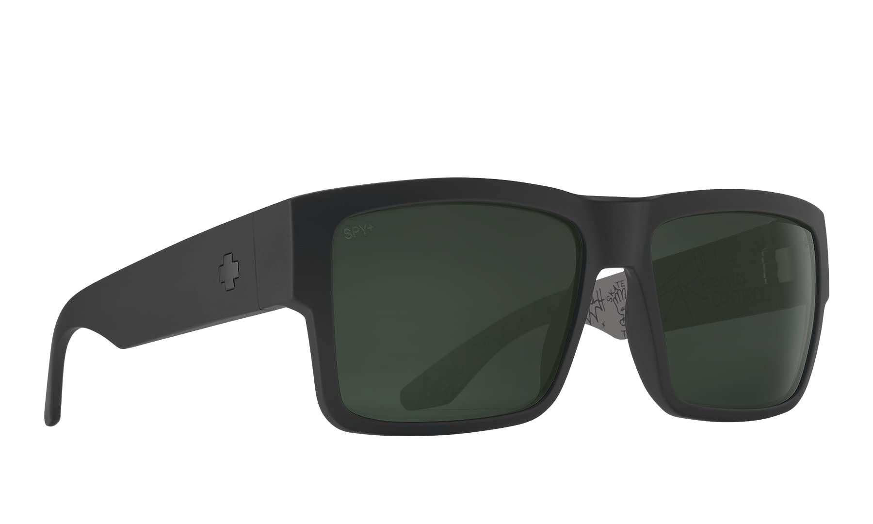 SPY Optic Cyrus Crypto, Square Sunglasses, Color and Contrast Enhancing Lenses, Gray Crypto - Happy Gray Green Lenses