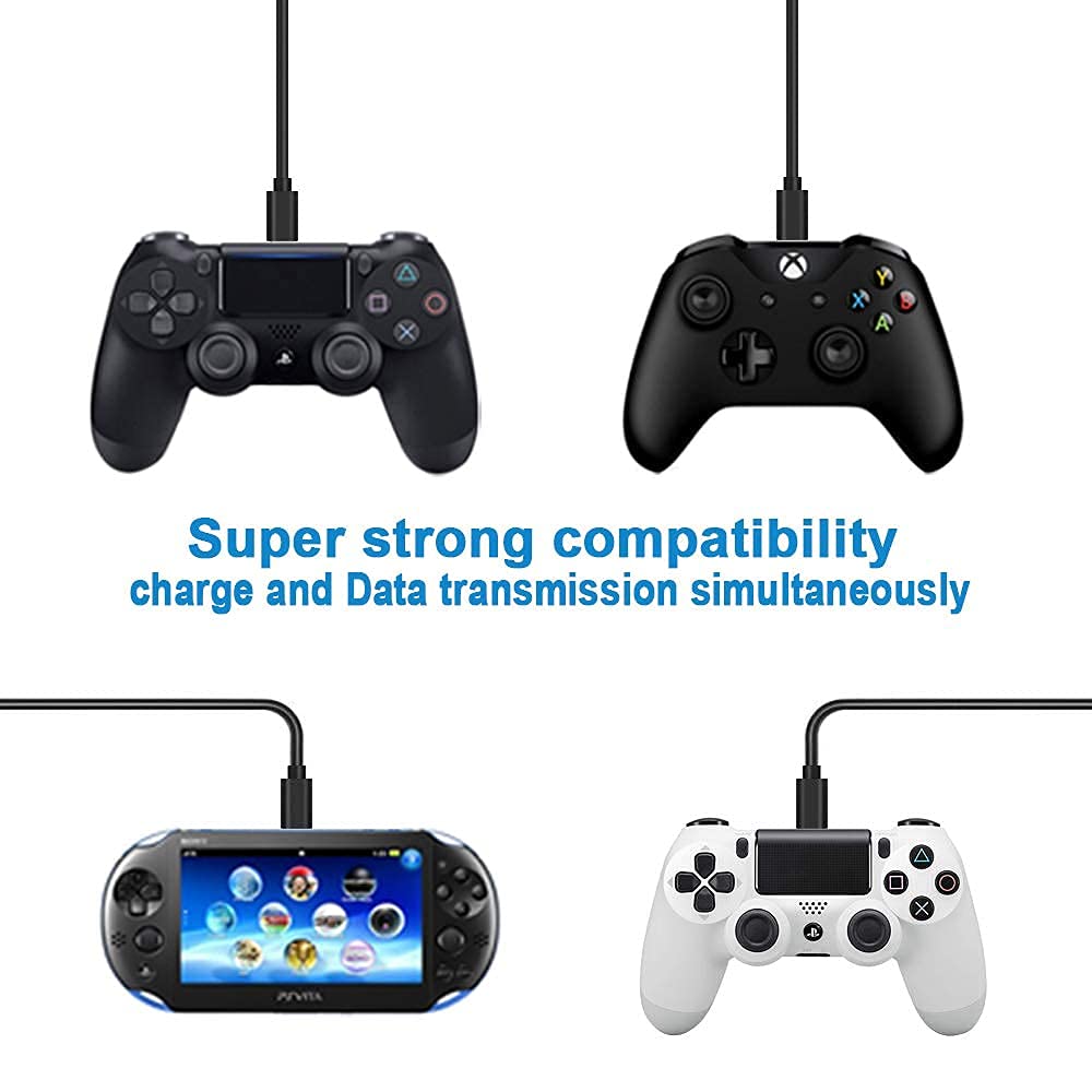 PS4 Controller Charger Cable, AOSOK 6FT PS4 Charger for Sony Playstaion 4, PS4 Slim/Pro,Xbox One/One X, Long Micro USB Cable for Galaxy S7 Edge S6,Note 5,Note 4, USB PS4 Charging Cable
