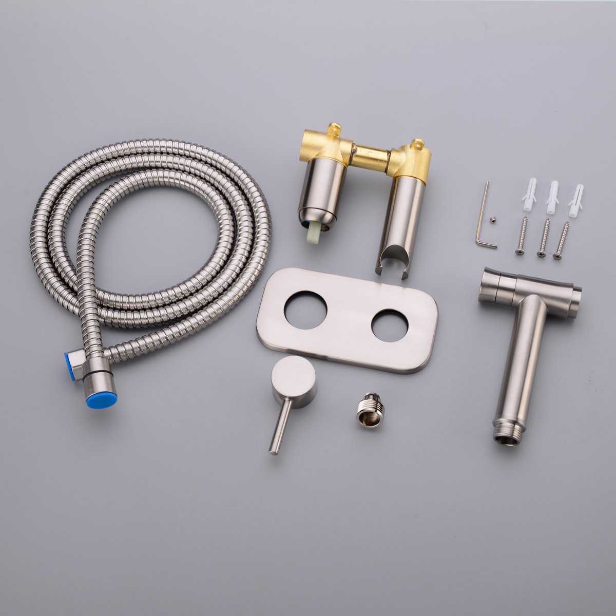 TRUSTMI Toilet Concealed Hot and Cold Bidet Spray Set,Brushed Nickel