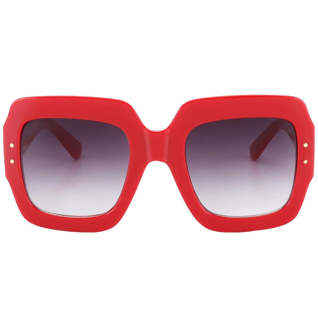 MEETSUN Oversized Square Sunglasses for Women Multi Tinted Frame Fashion Shades, 1c5 Red and Green, Large