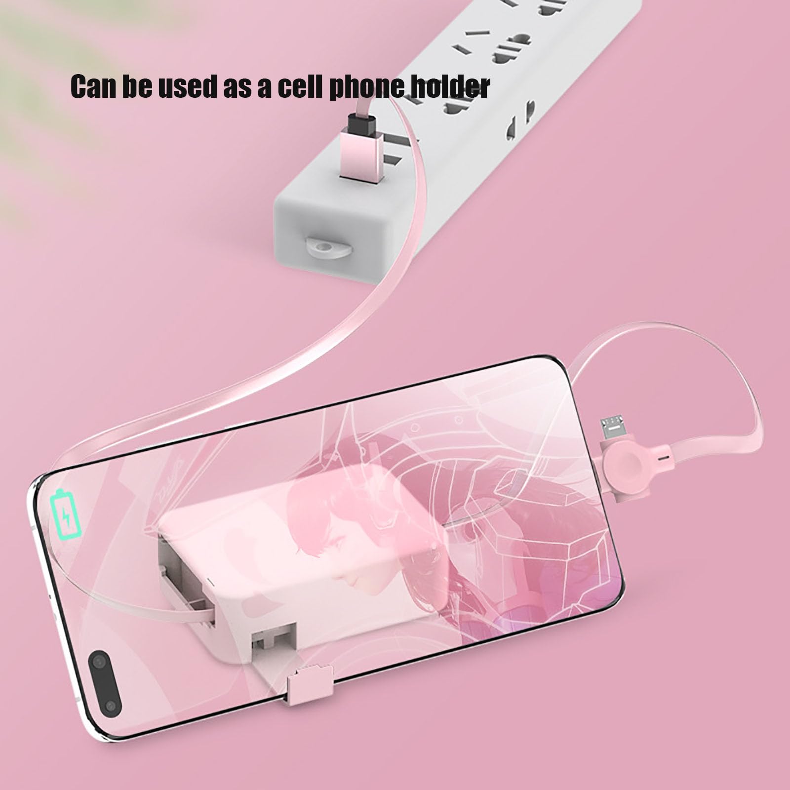 wgdpnp 2pcs Three in One Charging Cable Roll Cube, 3 in 1 Multi USB Fast Charging Cable, 3 in 1 Charging Cable Retractable for Cell Phones, Tablets, and Most Devices (Black+Blue)