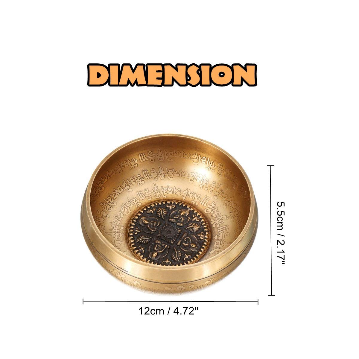 TJLSS Tibetan Meditation Singing Bowl Nepalese Buddhist Chanting Bowl Buddhist Sound Bowl Mallet Mat Copper Handmade Carft