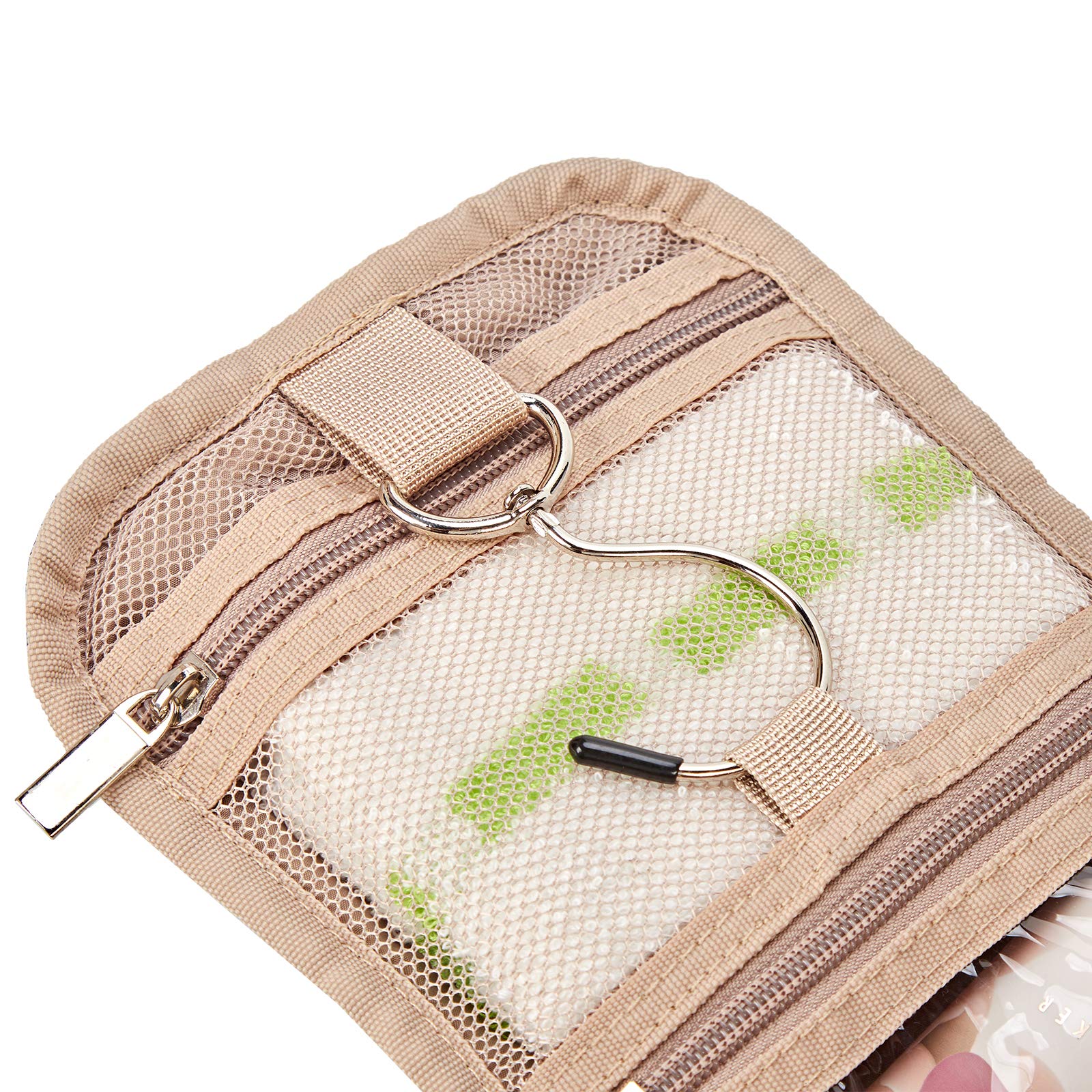 NISHEL Hanging Travel Toiletry Bag Organizer, Shower Dopp Kit, Makeup Cosmetic Case for Bathroom, Pink