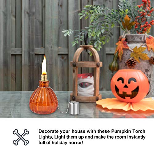 LANMU Glass Table Torch, Bottle Torch Kit, Outdoor Patio Garden Torch Decor for Party /Halloween /Thanksgiving /Christmas (2 Pack)