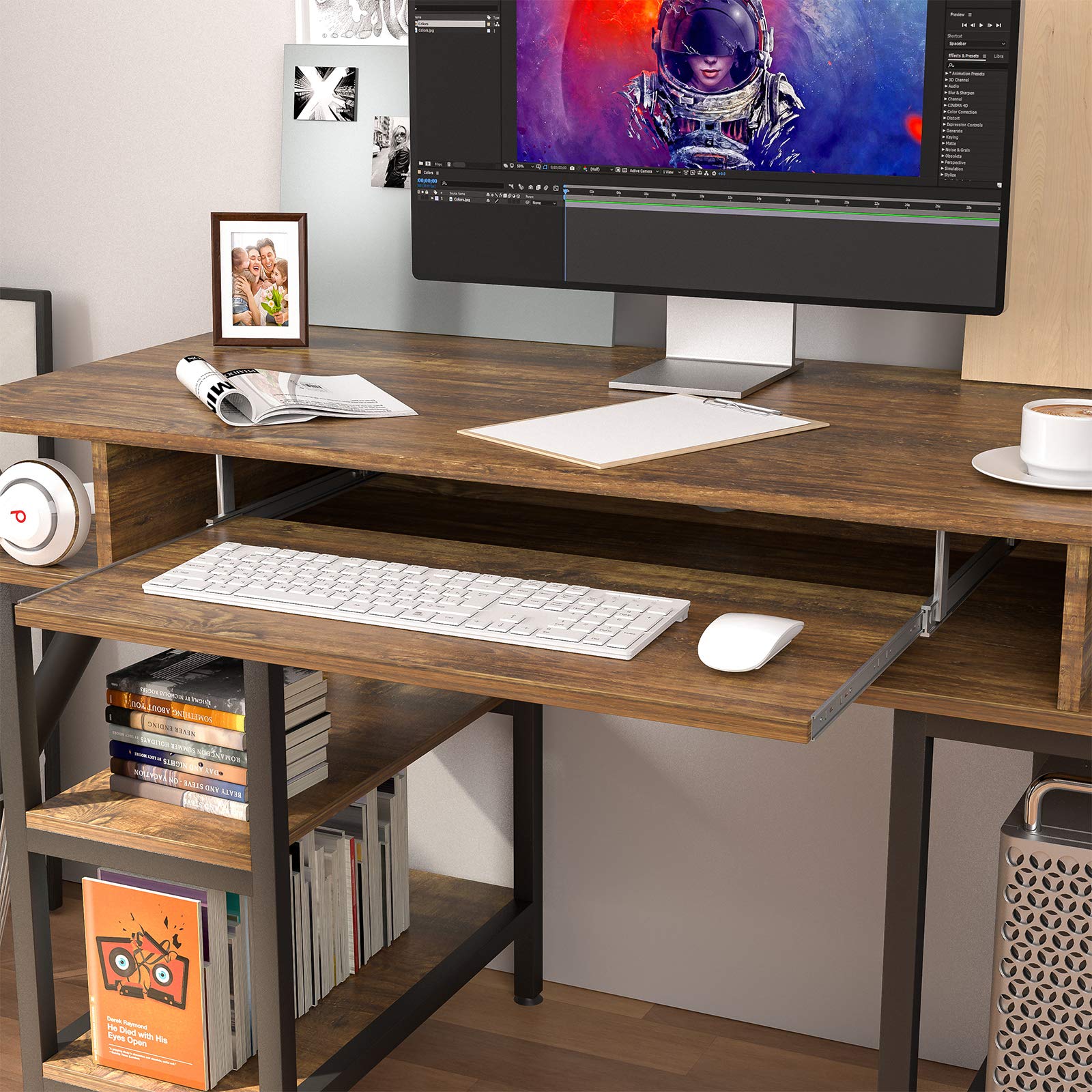 mecor Computer Desk,Office Desk Study Table Workstation for Home Office (Black)