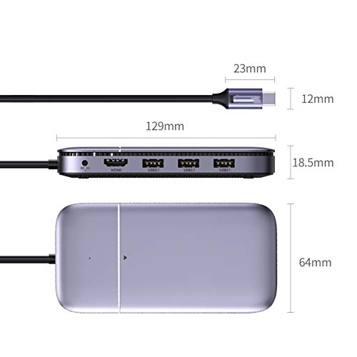 XXXDXDP USB C HUB USB Type C 3.1 to M.2 B-Key 4K 60Hz USB 3.1 10Gbps USB C HUB Splitter
