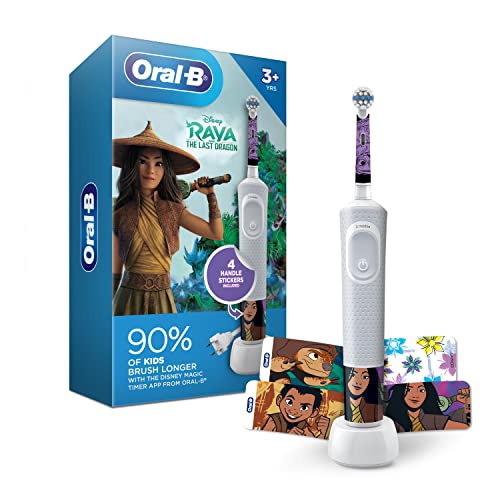 Oral-B Kids Electric Toothbrush Featuring Disney's Raya and The Last Dragon, for Kids 3+