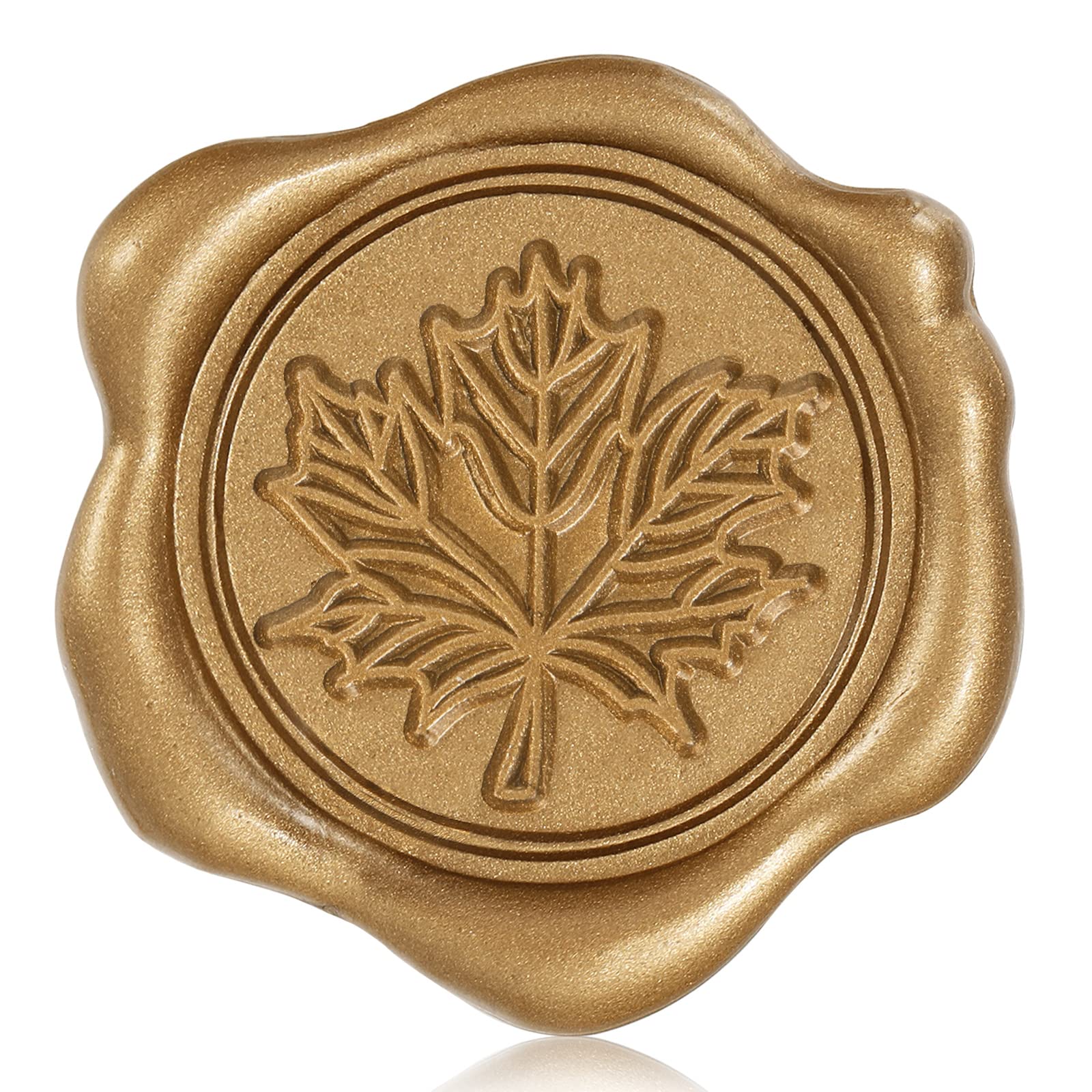 Whaline 60Pcs Fall Wax Seal Stickers Maple Leaf Envelope Seal Stickers 3D Vintage Gold Self-Adhesive Embossed Stickers for Autumn Thanksgiving Wedding Party Invitation Cards Gift Packing Decor
