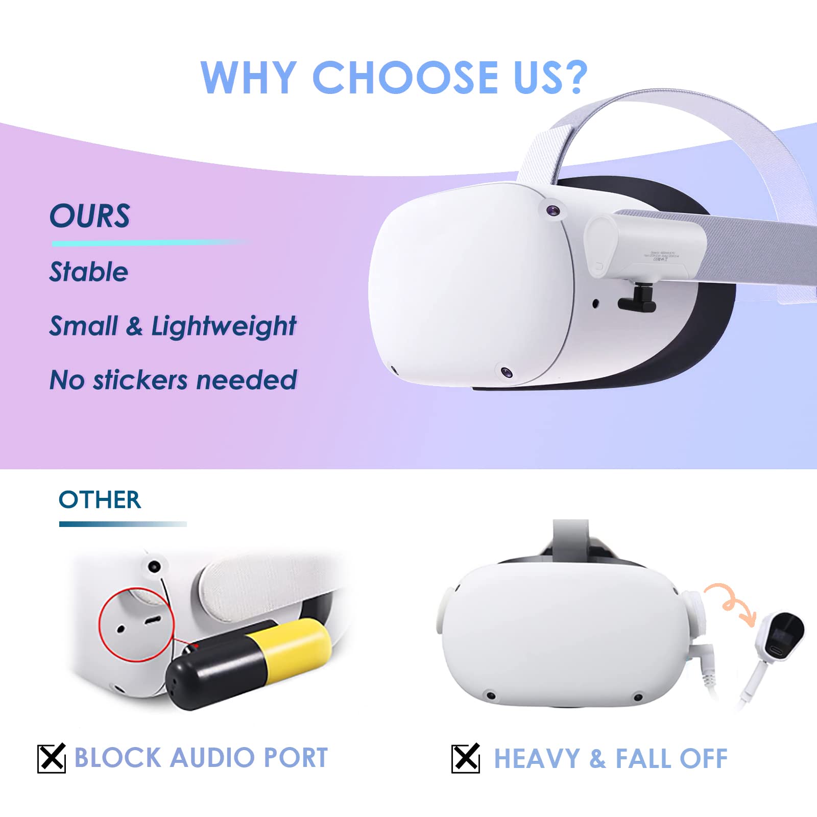 Power Bank P60 Battery Pack for Oculus Quest 2 Battery Pack 4800mAh Rechargeable Battery Compatible with Oculus/Meta Quest 2 and Quest Headset, Extra 2 Hours VR Playtime