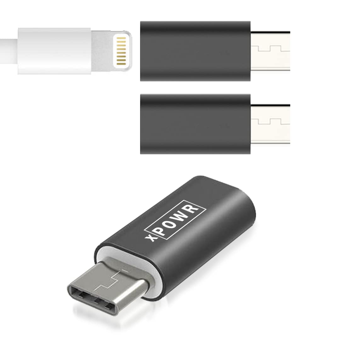 xPOWR 3-Pack Lightning to USB C Adapter - Fast Charging, Wide Compatibility, Plug and Play