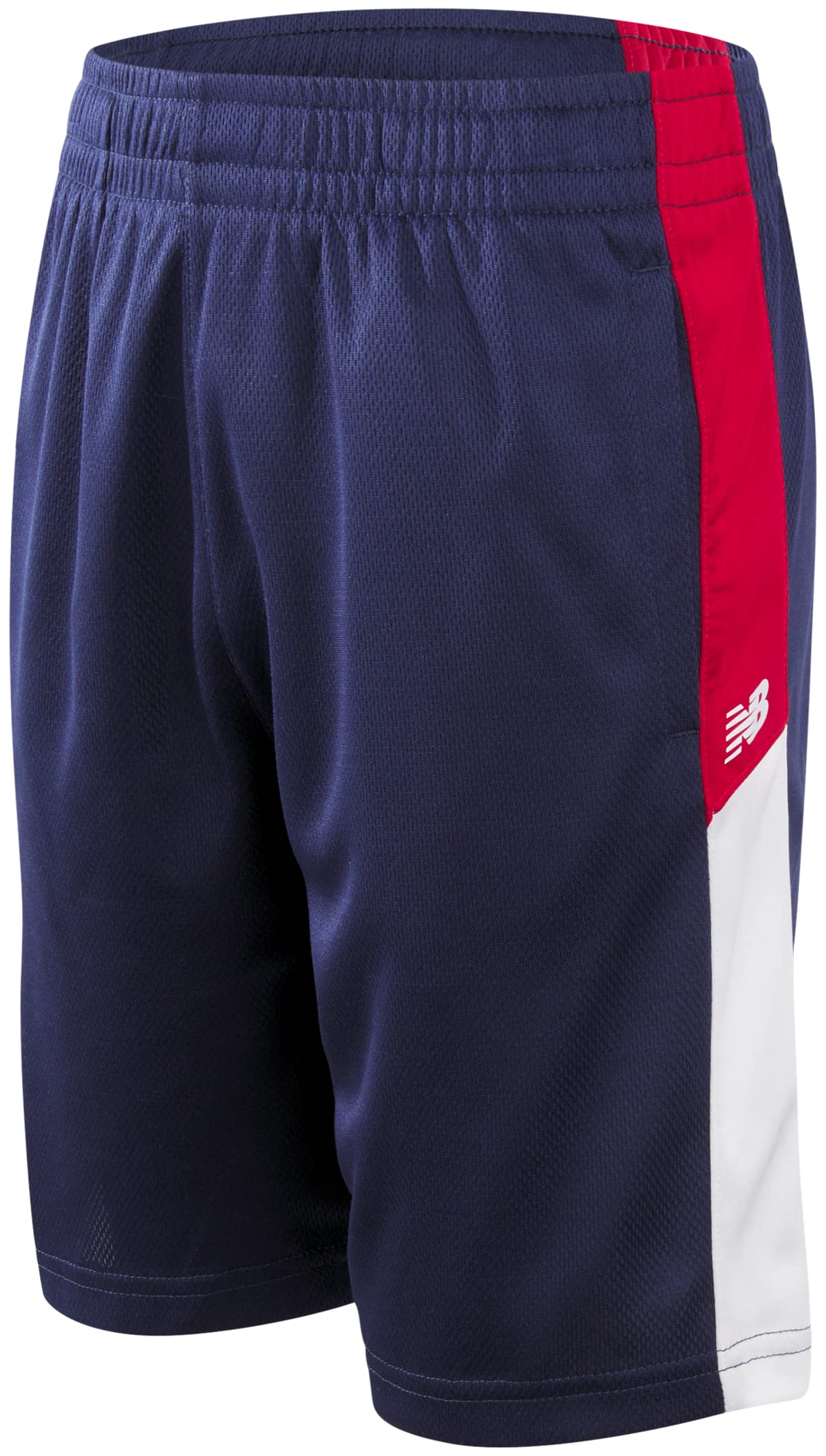 New Balance Boys’ Active Shorts – 2 Pack Performance Mesh Basketball Shorts – Workout Gym Shorts for Boys (4-20), Size 5-6, Indigo/Red