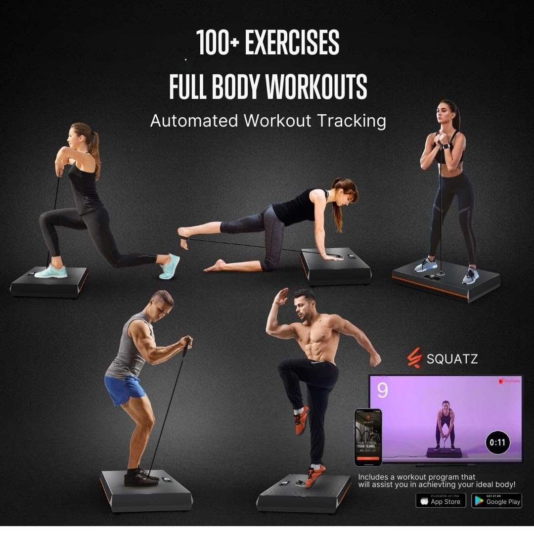 SQUATZ Pluto Home Smart Gym - 100lbs of Resistance - All-in-One Digital Gym Machine, WiFi and Bluetooth Enabled, Home Gym Equipment for Full Body Workouts