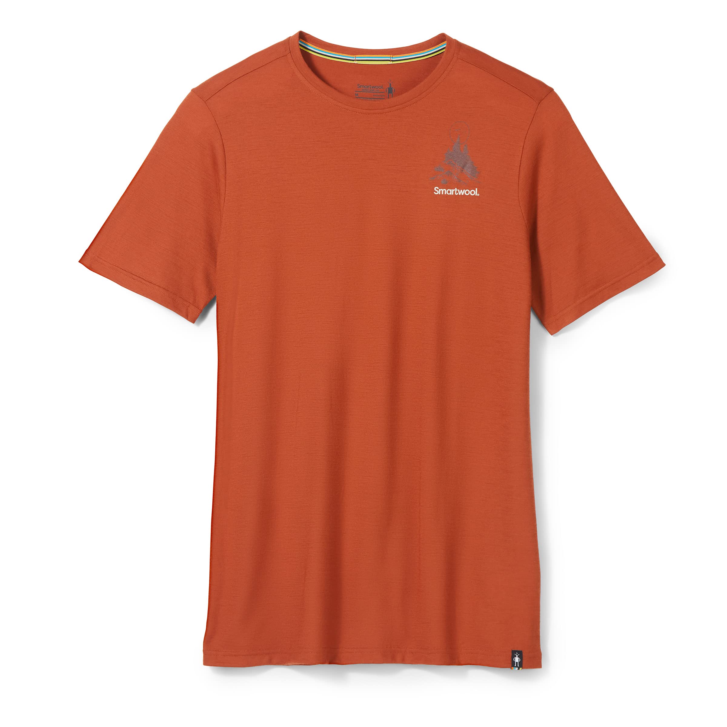 Smartwool Men's Merino Wool Short Sleeve Wilderness Summit Graphic Tee (Regulate Fit), Picante, Large